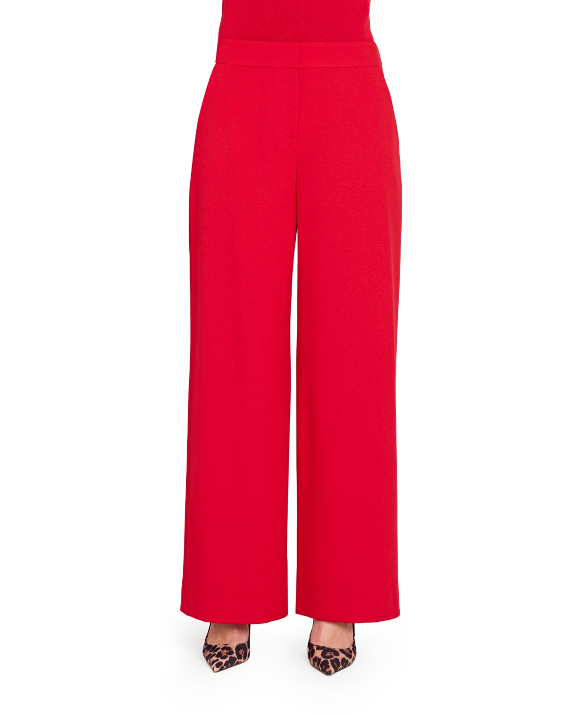 Click here for Tahari Asl Womens Mid-Rise Wide Leg Pants - Lipsti... prices