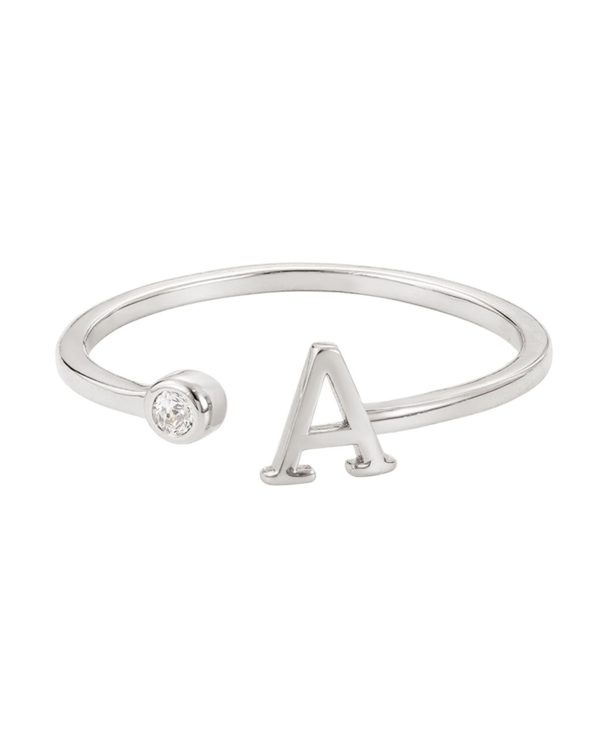 Click here for Adornia Silver Adjustable Cz Initial Ring - Silver... prices