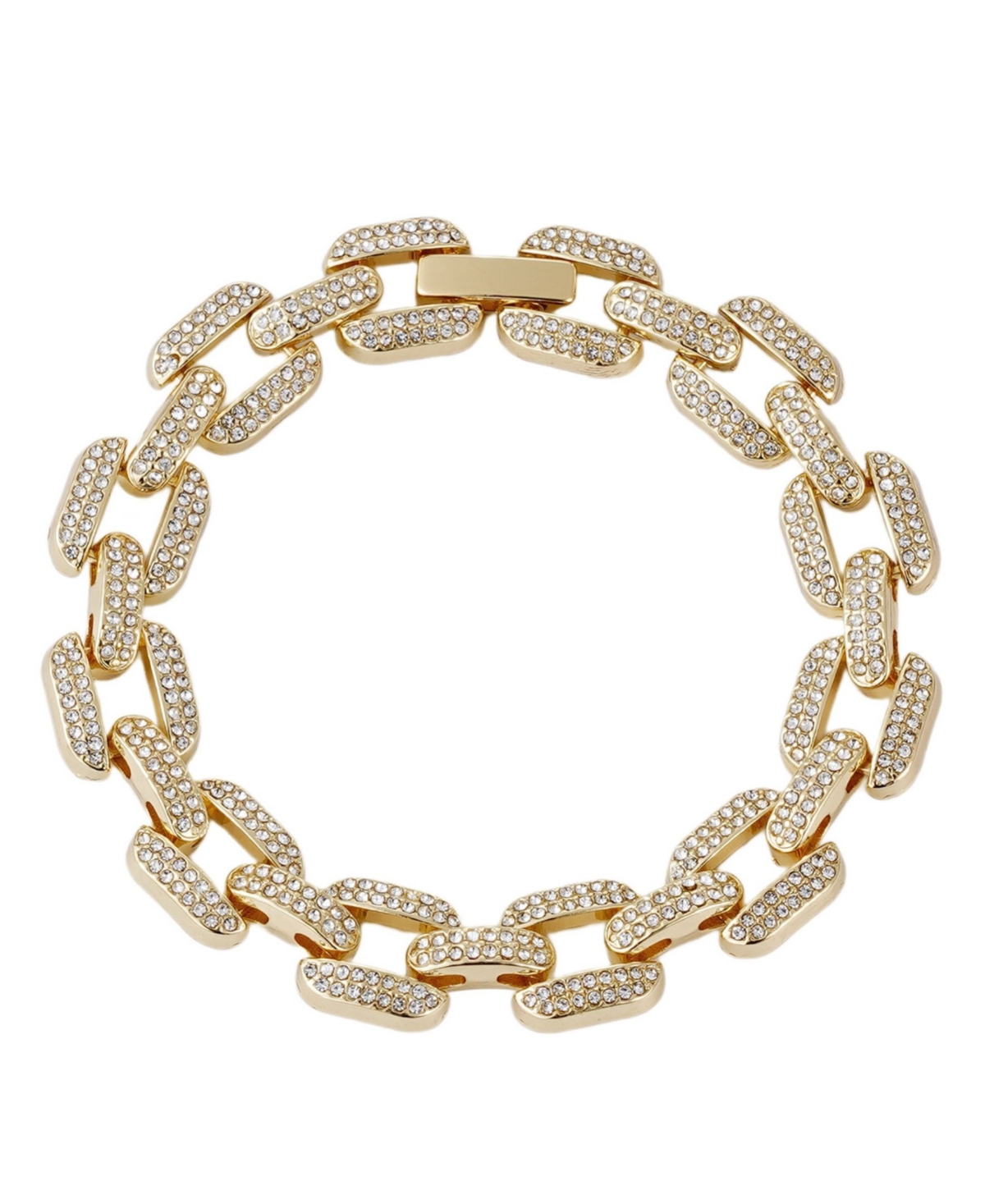 Click here for Adornia Gold Crystal Encrusted Link Chain Bracelet... prices