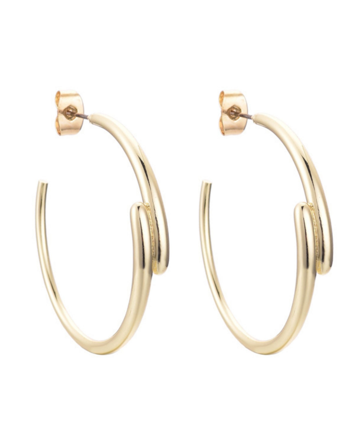 Click here for Adornia Gold Overlapping Hoop Earrings - Gold prices