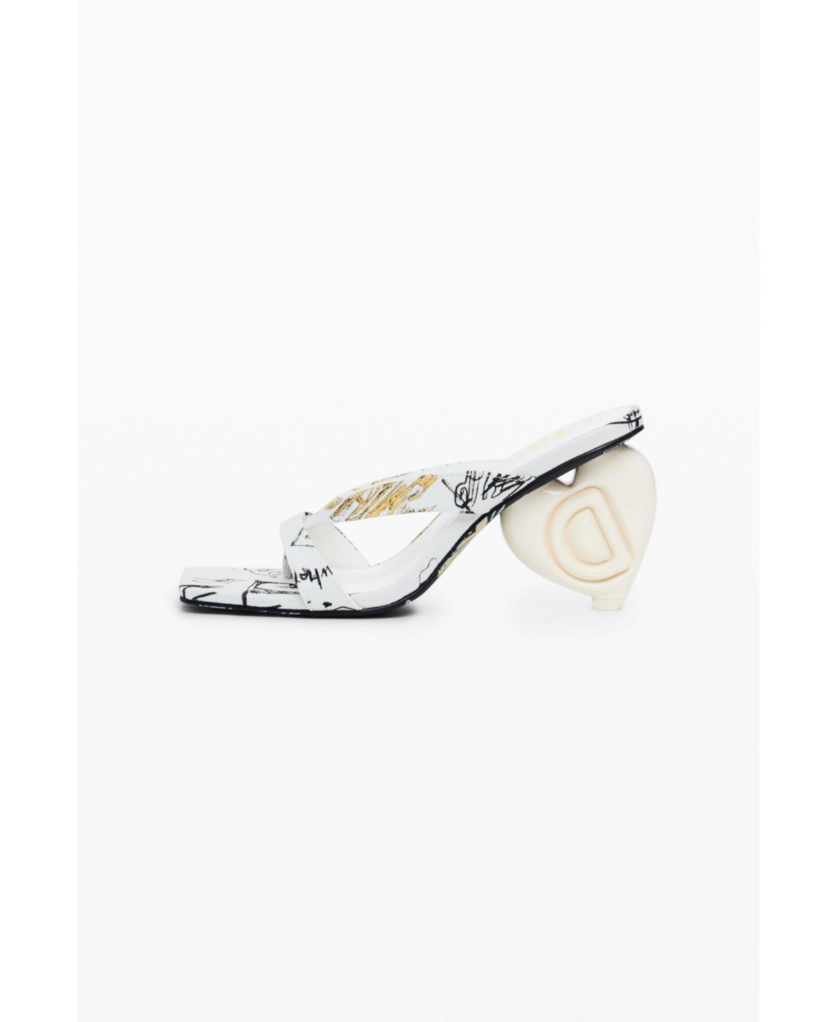 Click here for Desigual Womens Heart heel sandal - White prices