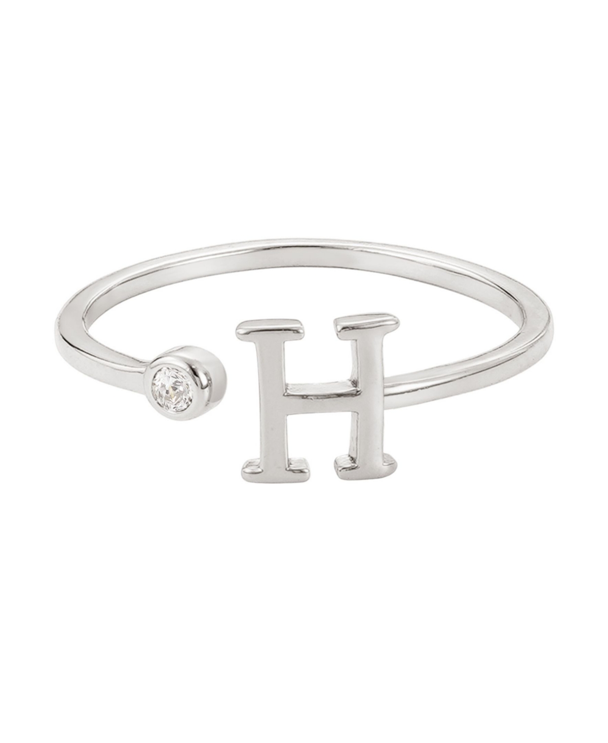 Click here for Adornia Silver Adjustable Cz Initial Ring - Silver... prices