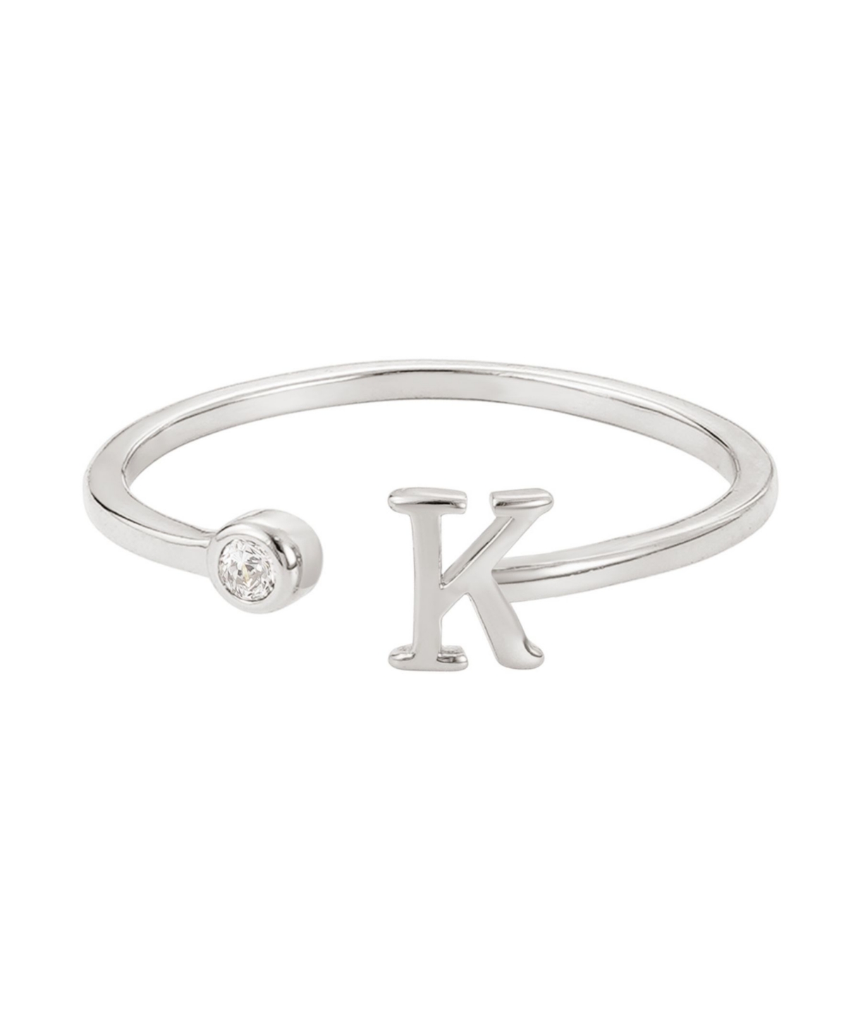 Click here for Adornia Silver Adjustable Cz Initial Ring - Silver... prices