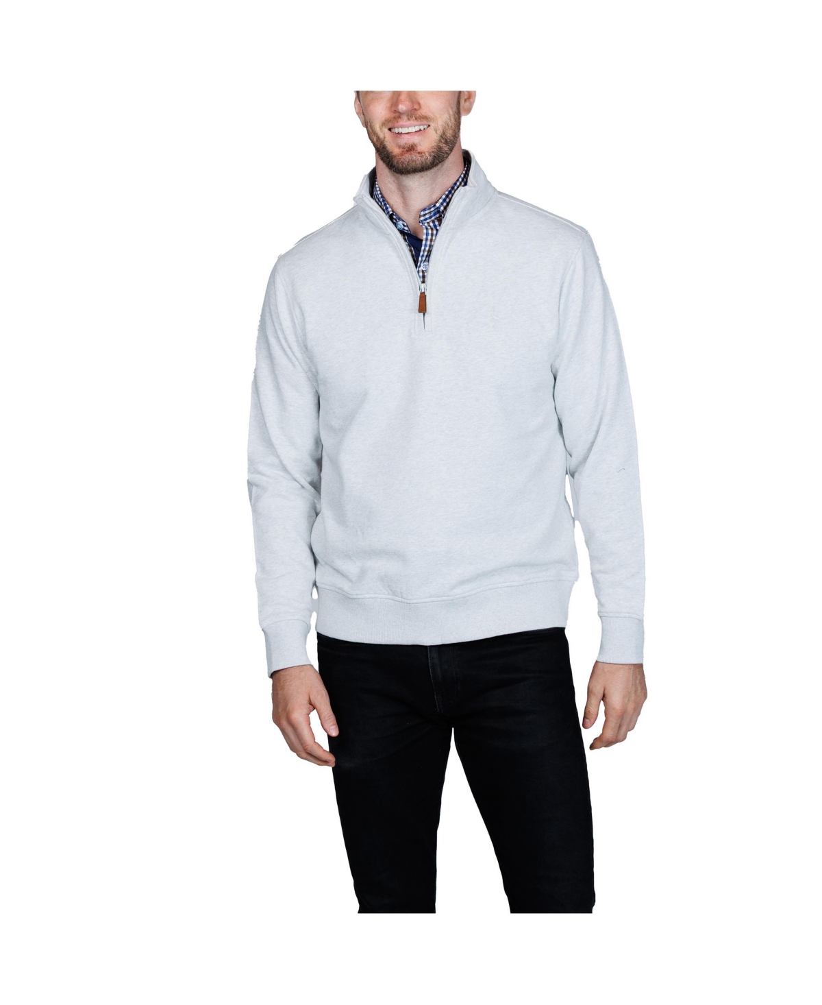 Click here for Tailorbyrd Mens French Terry Quarter Zip - Stone prices