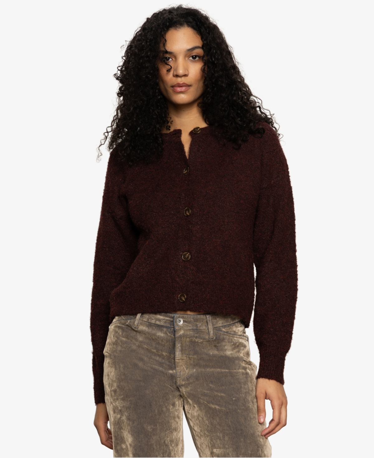Click here for Sanctuary Womens Boucle Long Sleeve Cardigan Sweat... prices