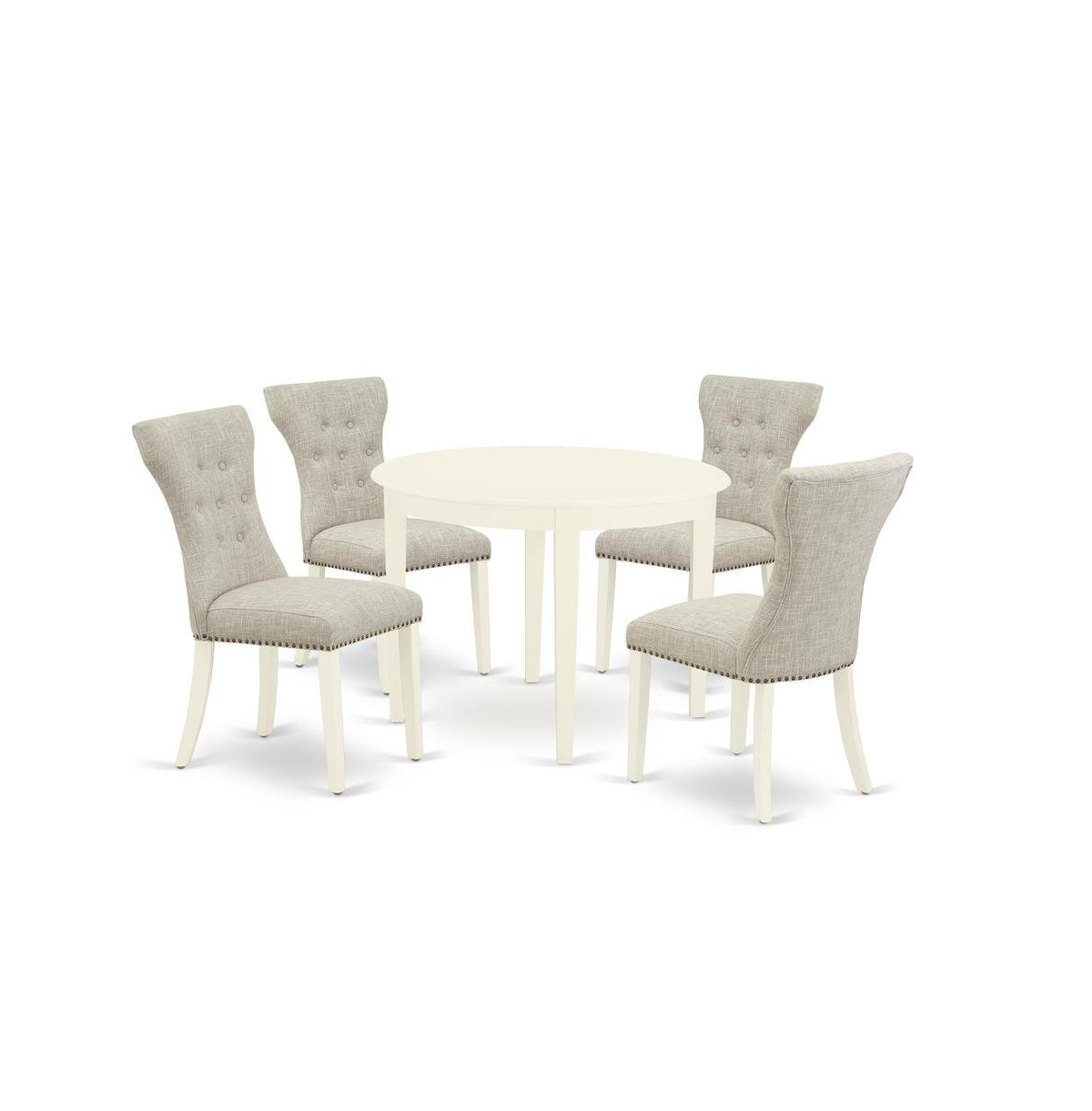 Click here for East West Furniture Dining Room Set Linen White -... prices