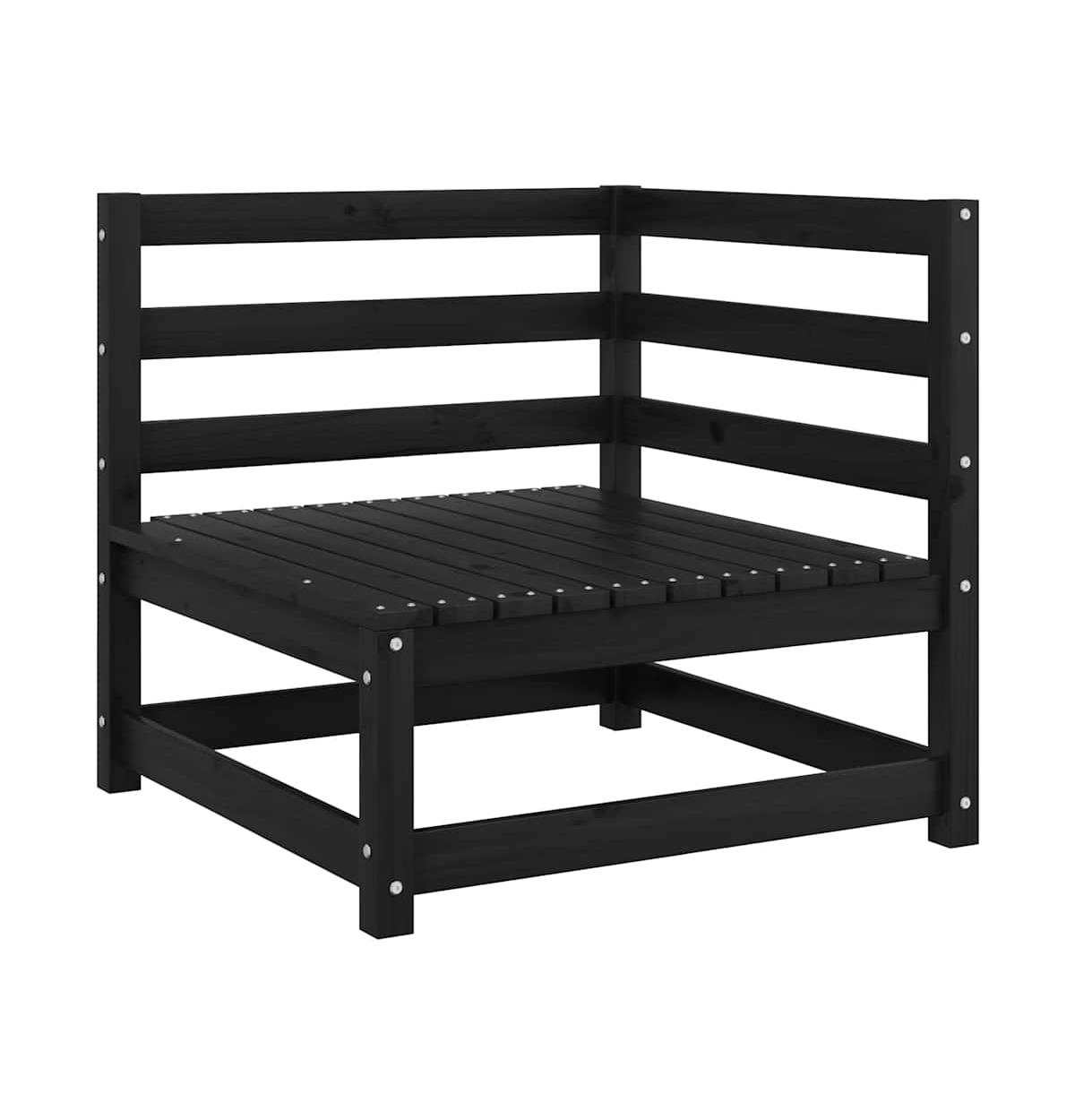 Click here for vidaXL Patio Corner Sofa Black Solid Pinewood - Bl... prices