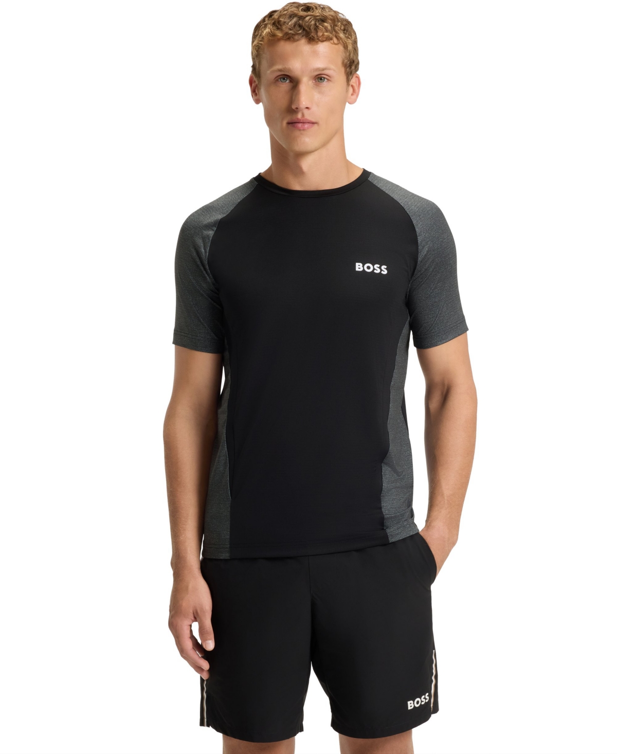 Click here for Boss by Hugo Boss Mens Mesh Jersey Slim-Fit T-Shir... prices