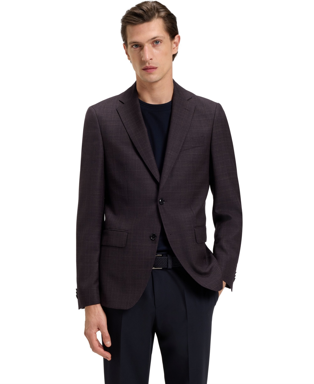 Click here for Boss by Hugo Boss Mens Checked Virgin Wool Slim-Fi... prices