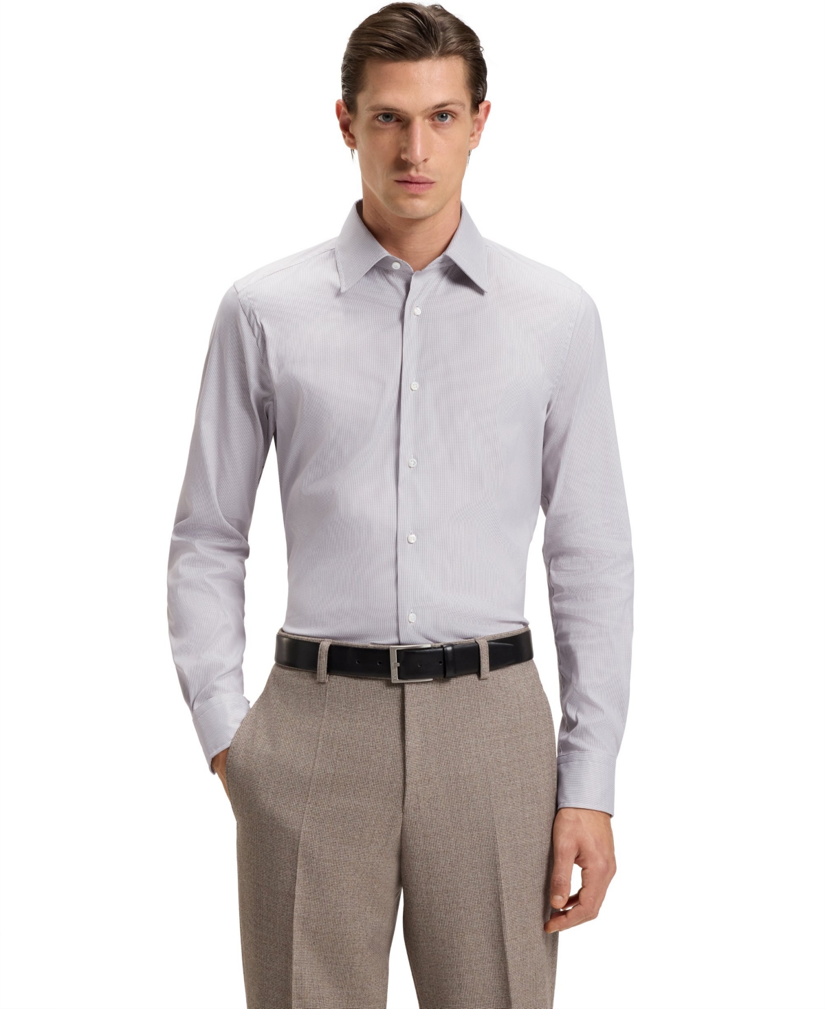 Click here for Boss by Hugo Boss Mens Cotton Blend Slim-Fit Dress... prices