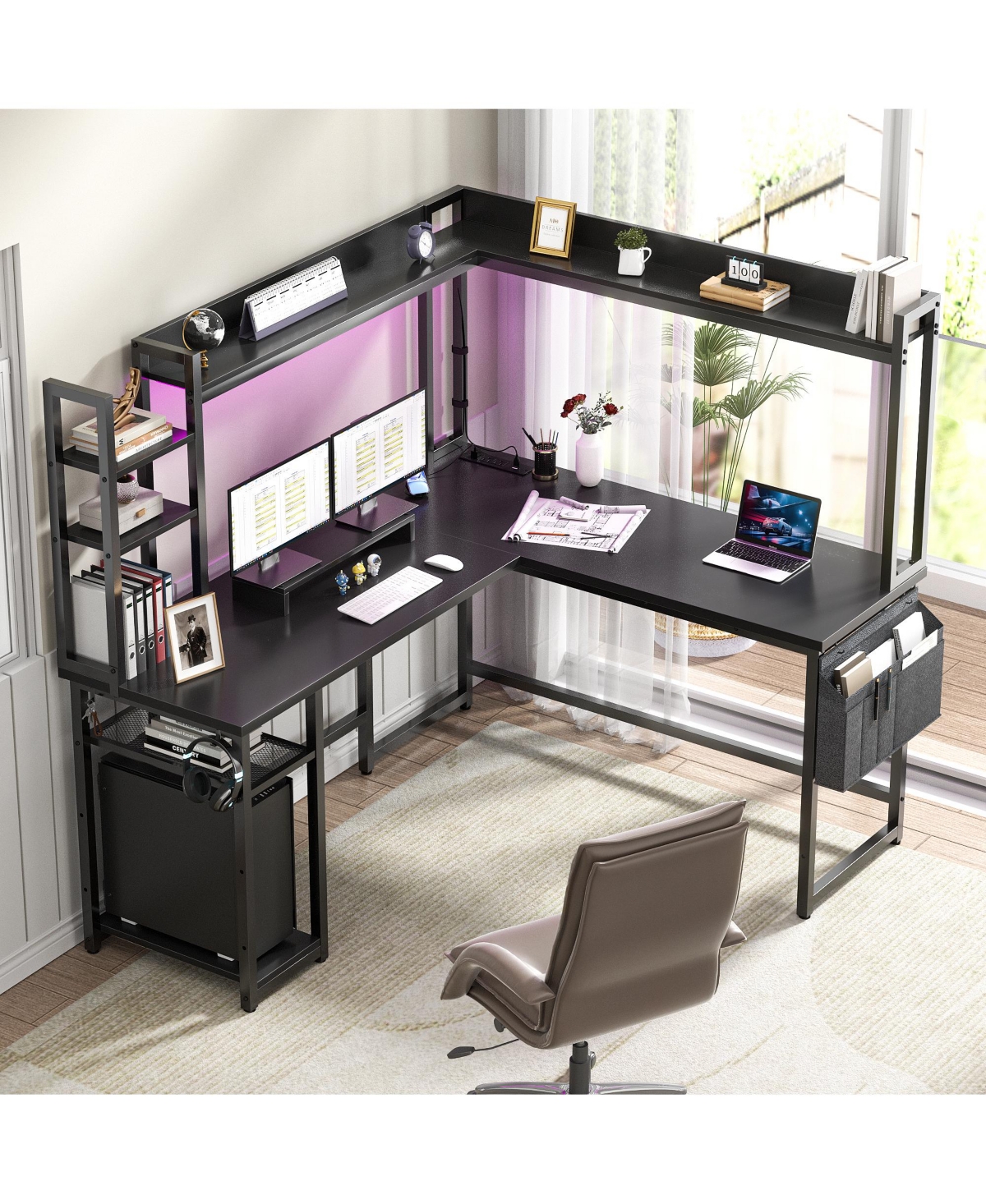 Click here for Aheaplus L-Shaped Desk with Hutch & Power Outlet... prices