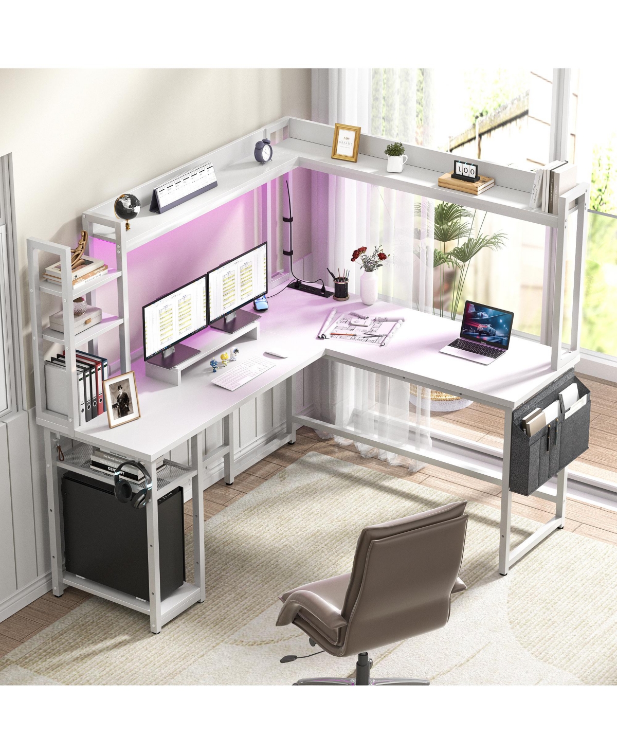 Click here for Aheaplus L-Shaped Desk with Hutch & Power Outlet... prices