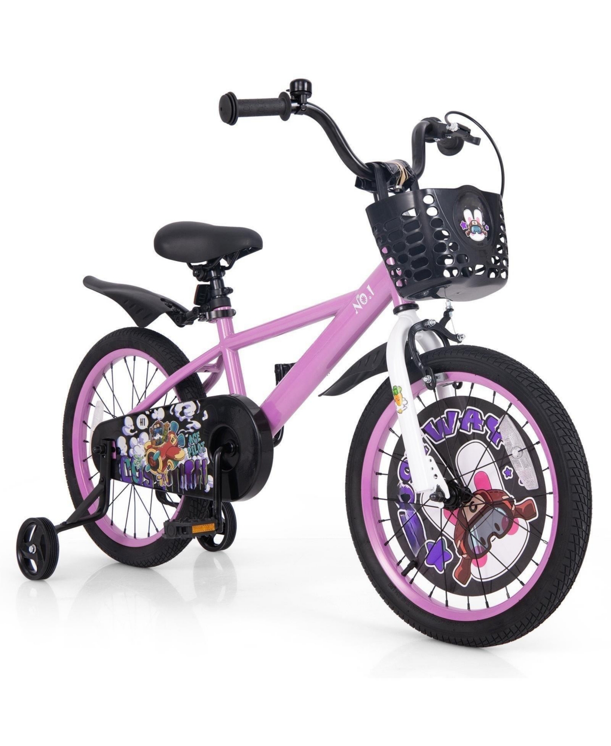 Click here for Kids Bike with Basket and Bell - Purple prices