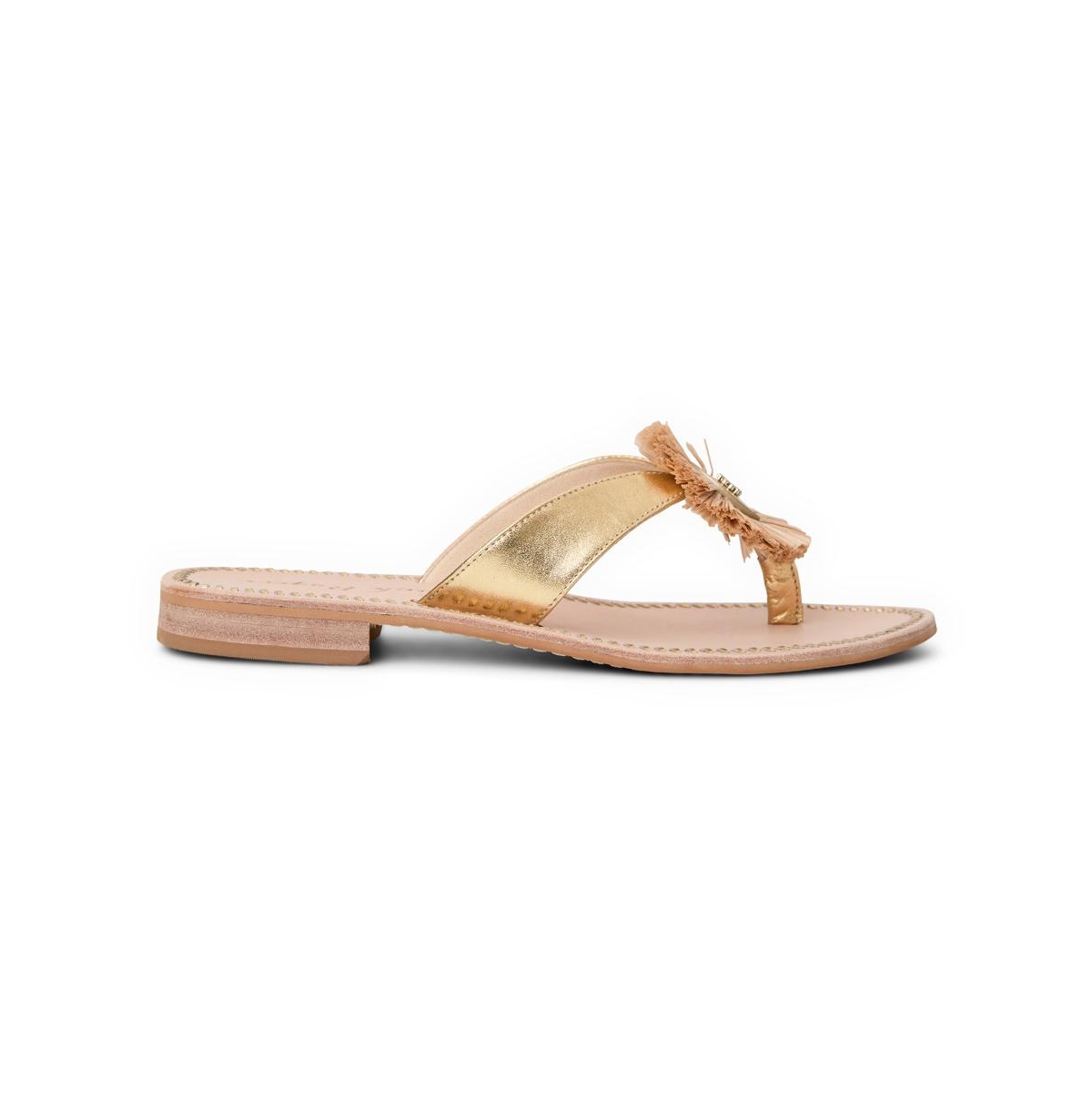 Click here for Jack Rogers Cay Thong Sandal - Gold /natural prices