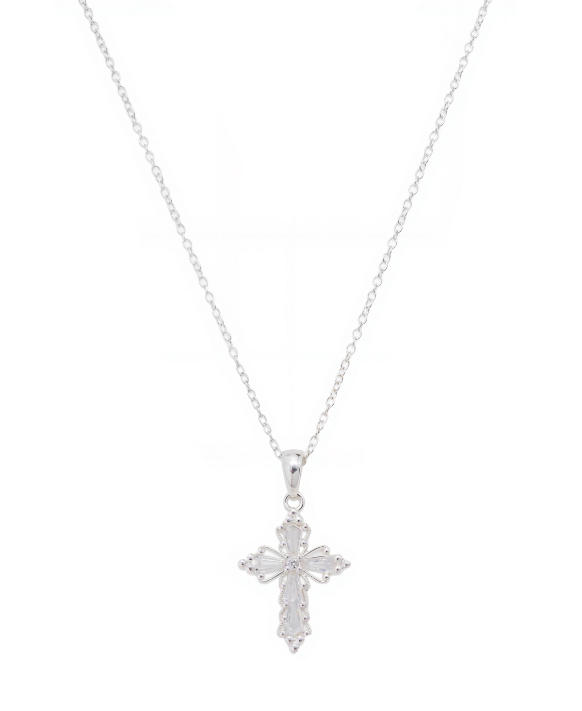 Click here for Unwritten Cubic Zirconia Cross Pendant Necklace -... prices