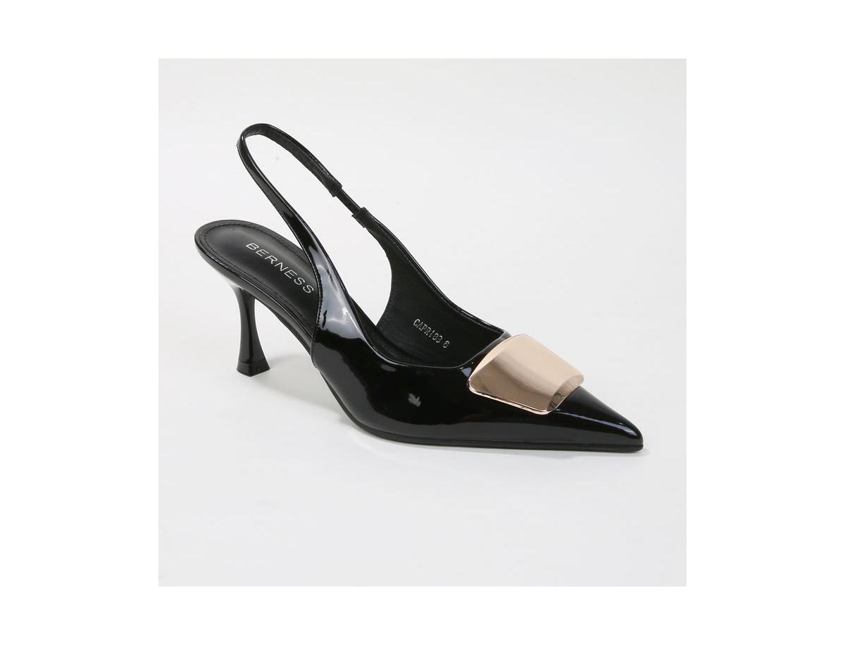 Click here for Berness Capri Slingback with Metal Accent - Black prices