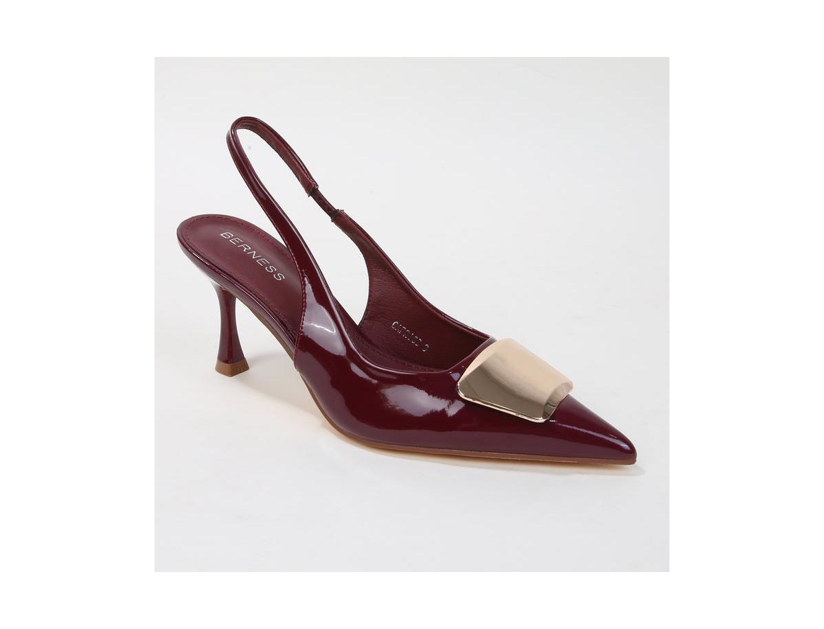 Click here for Berness Capri Slingback with Metal Accent - Burgun... prices
