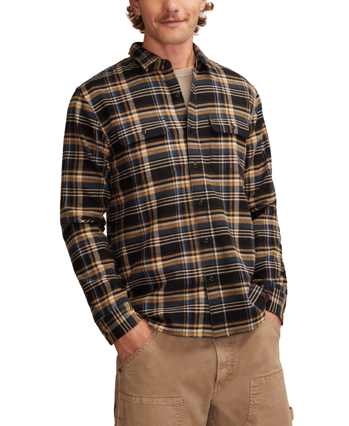 Click here for Lucky Brand Mens Cloud Soft Flannel Long Sleeve Sh... prices