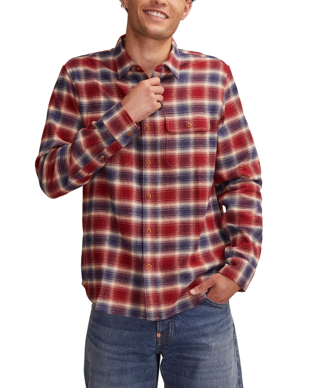 Click here for Lucky Brand Mens Cloud Soft Flannel Long Sleeve Sh... prices