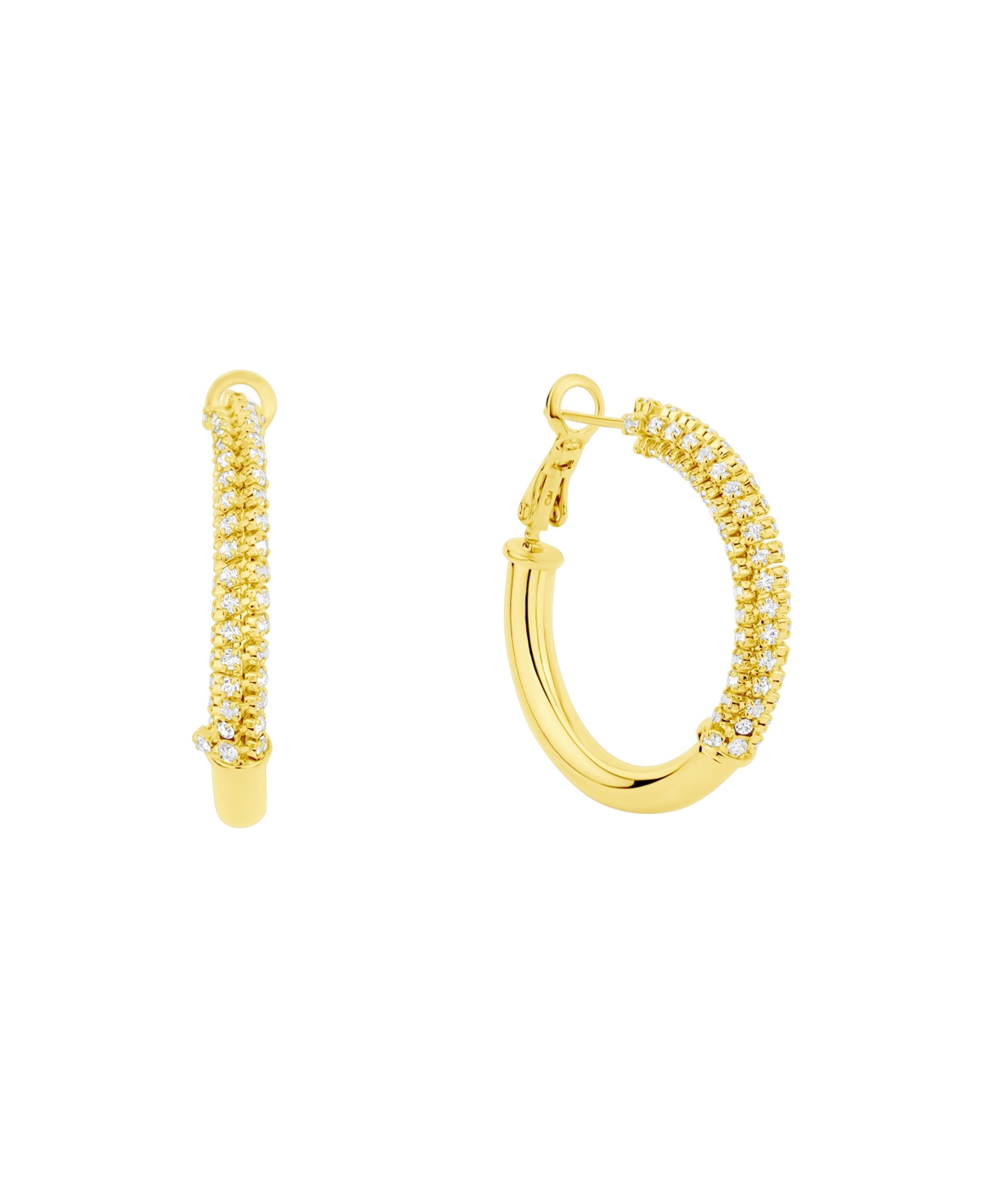 Click here for And Now This Crystal Stones Hoop Earrings - Gold prices