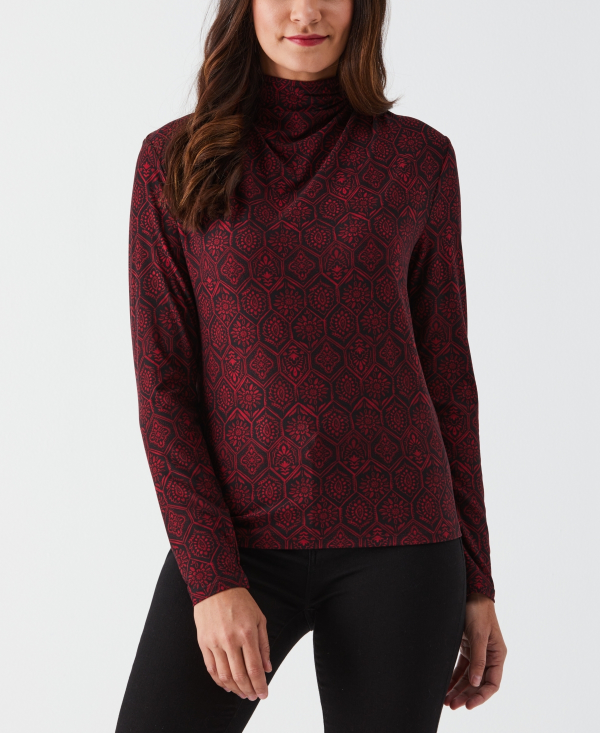 Click here for Ella Rafaella Petite Honeycomb Mosaic Print Ruched... prices