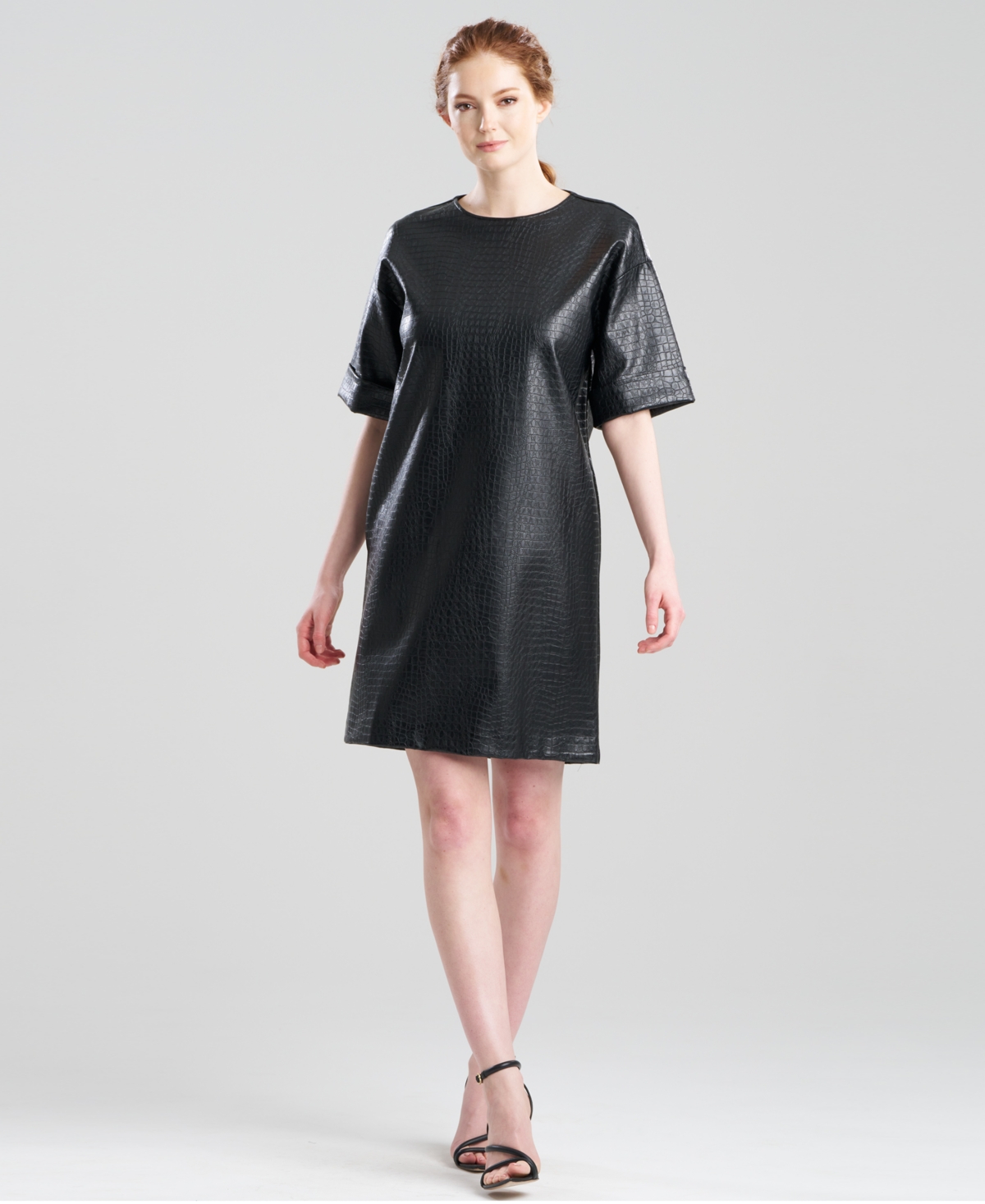 Click here for Natori Womens Faux Croc Leather Dress - Black prices