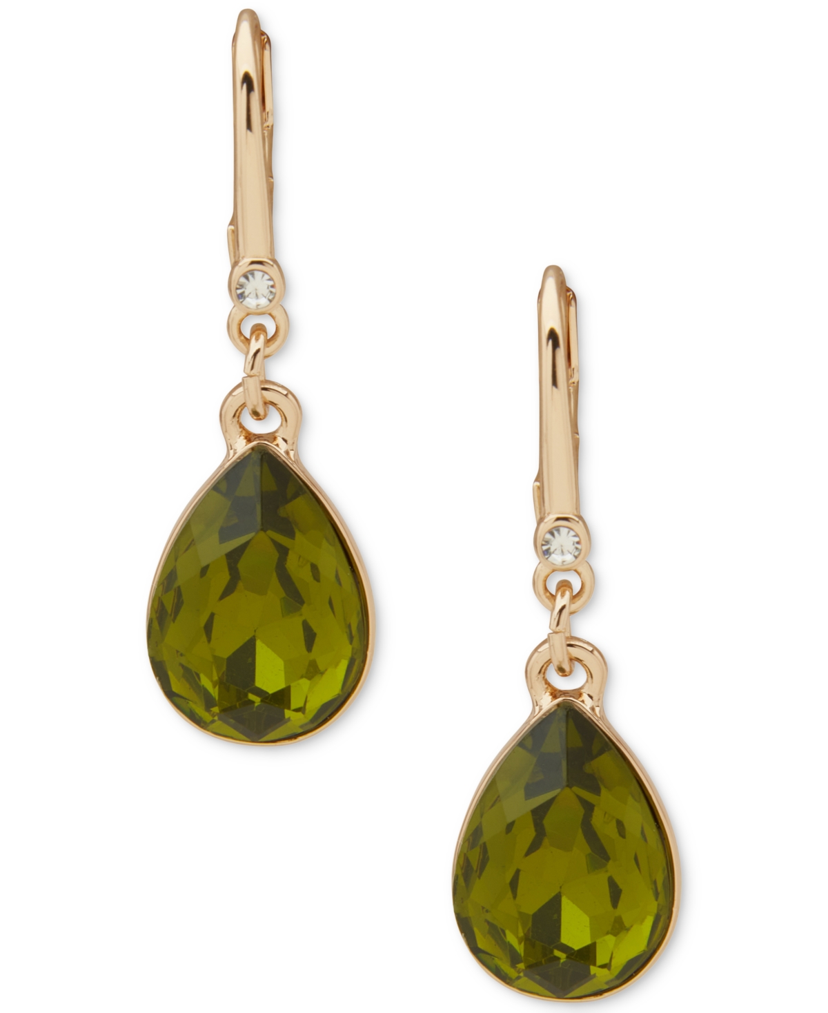 Click here for Dkny Faceted Stone Gold-Tone Teardrop Earrings - G... prices