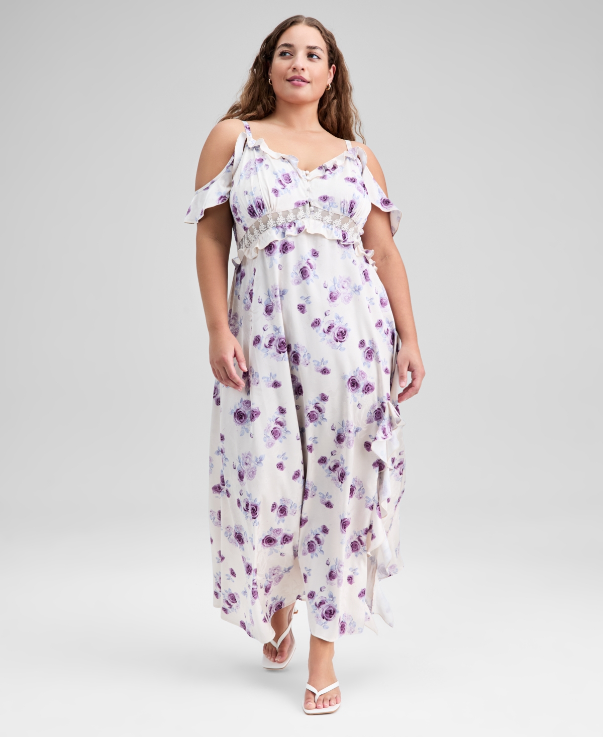 Click here for And Now This Trendy Plus Size Lace-Trim Empire-Wai... prices