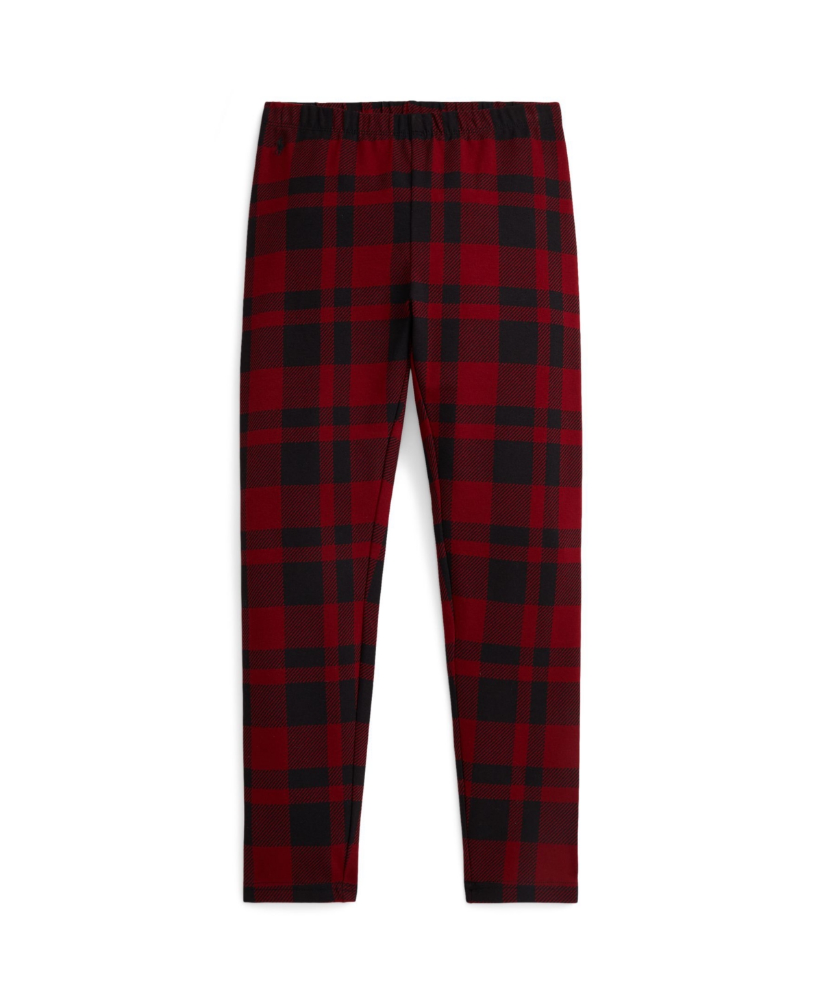 Polo Ralph Lauren Girls 7-16 Plaid Leggings - Edged Overcheck Holiday Red