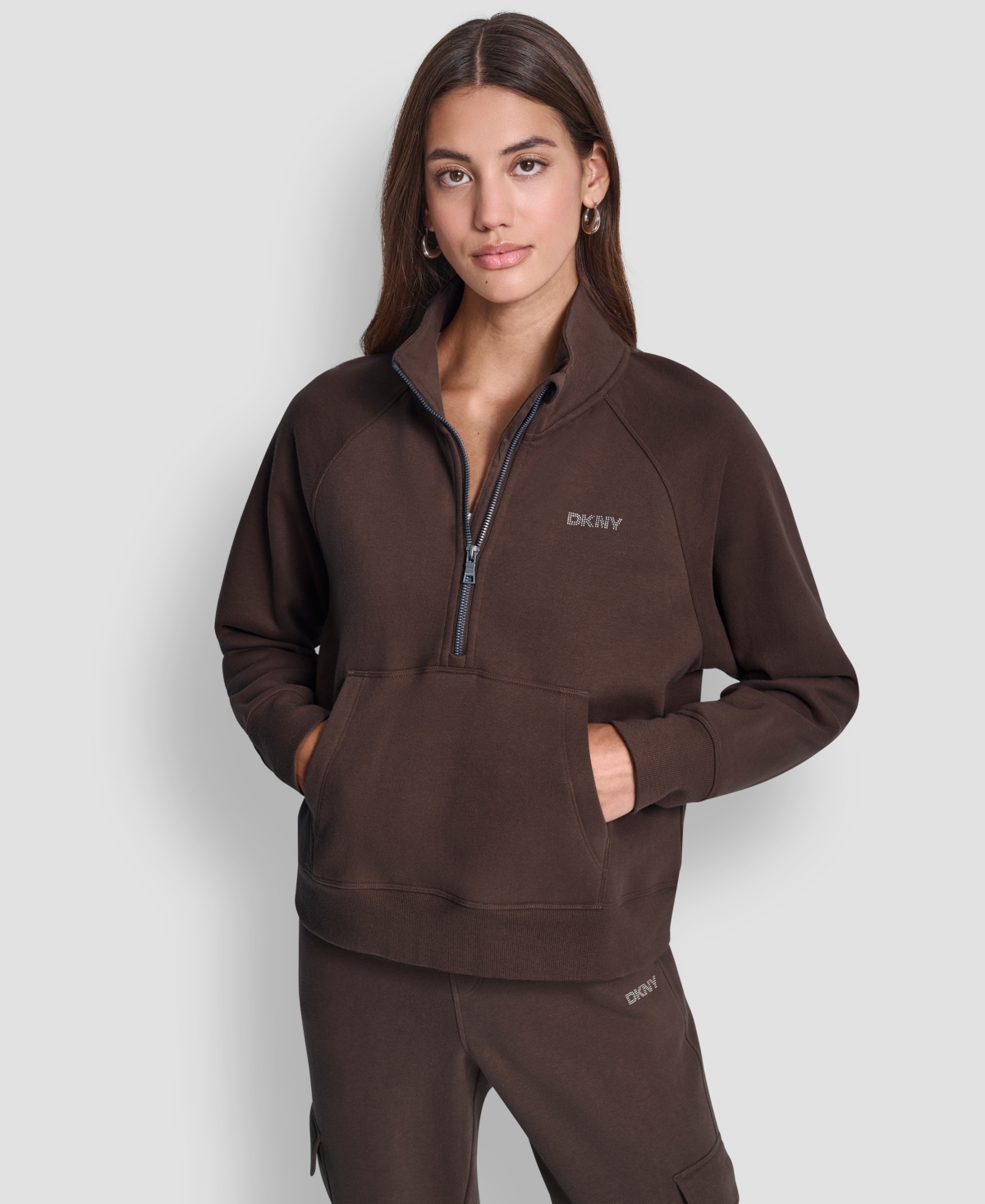 Click here for Dkny Sport Womens Studded-Logo Half-Zip Sweatshirt... prices