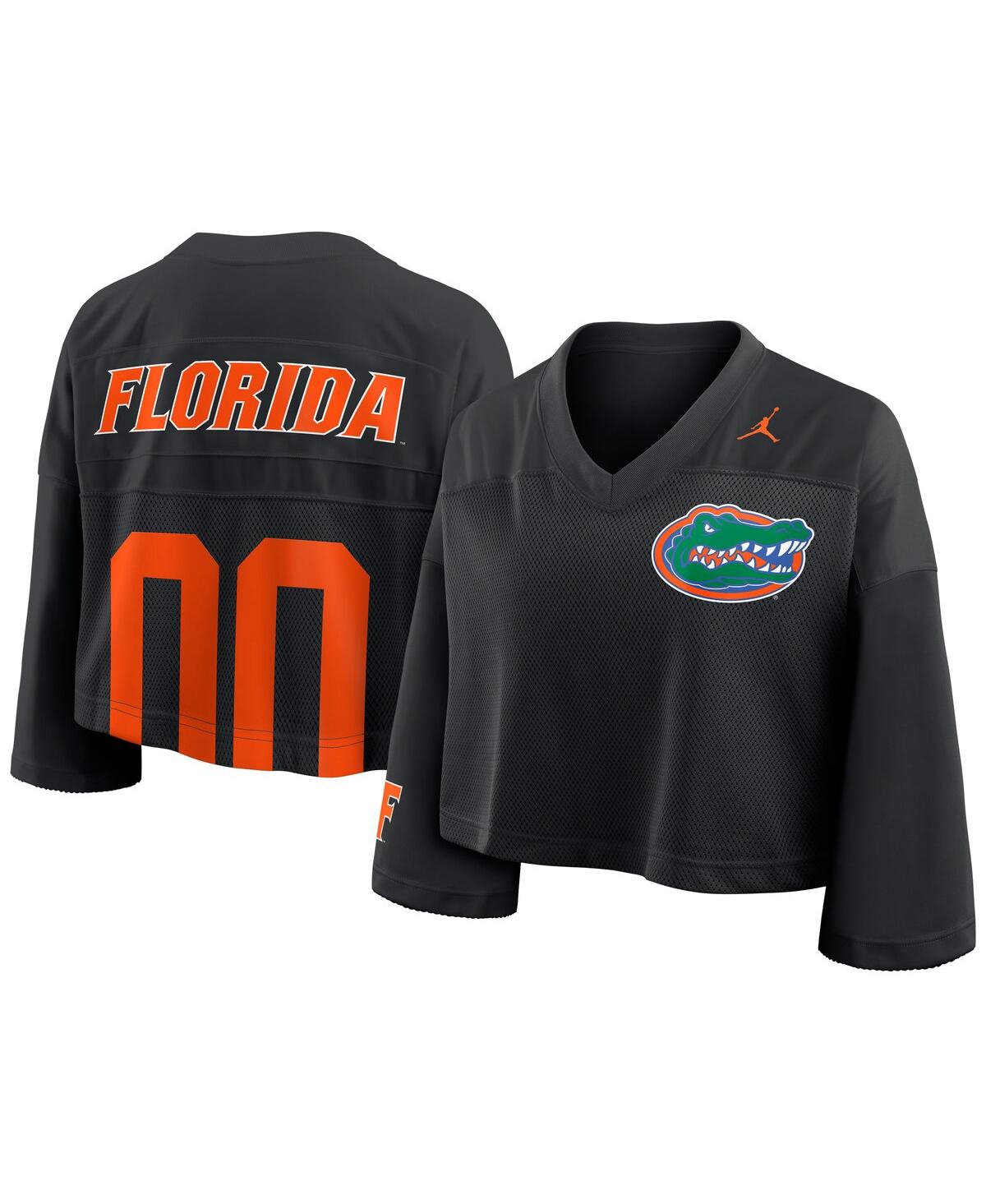 Click here for Jordan WomensBlack Florida Gators Cropped Mesh Dri... prices