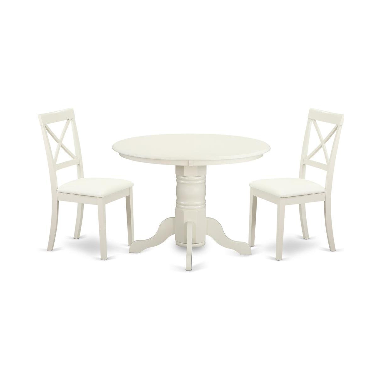 Click here for East West Furniture Dining Room Set Linen White -... prices