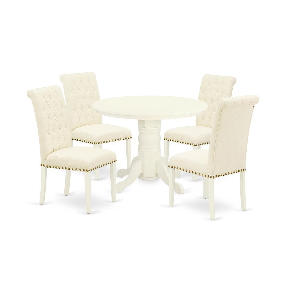 Click here for East West Furniture Dining Room Set Linen White -... prices