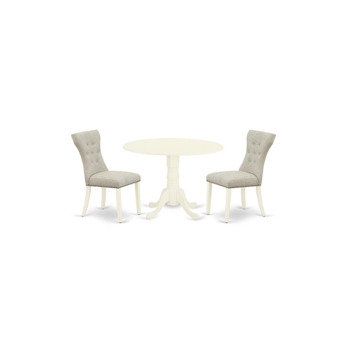 Click here for East West Furniture Dining Room Set Linen White -... prices