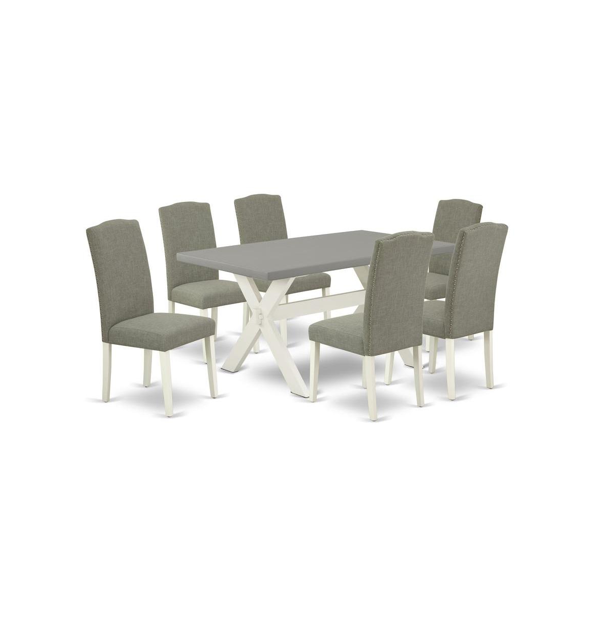 Click here for East West Furniture 7-Piece Stylish a Good Cement... prices
