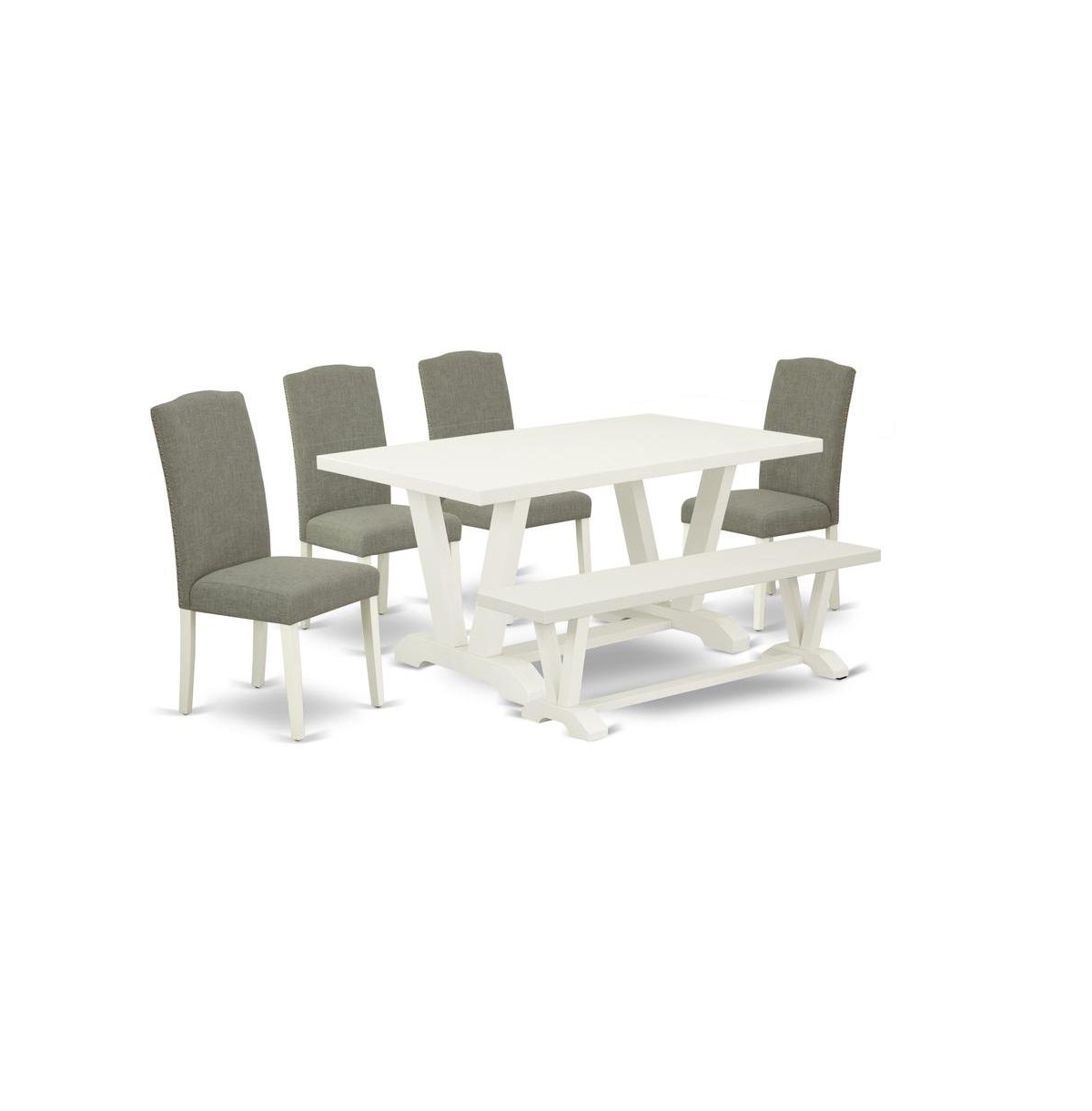 Click here for East West Furniture Table Dining Set-Dark Shitake... prices