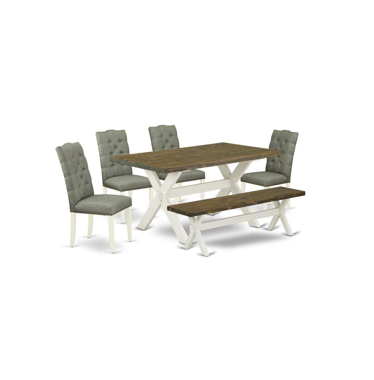 Click here for East West Furniture 6-Pc Dining Table Set- 4 Dinin... prices