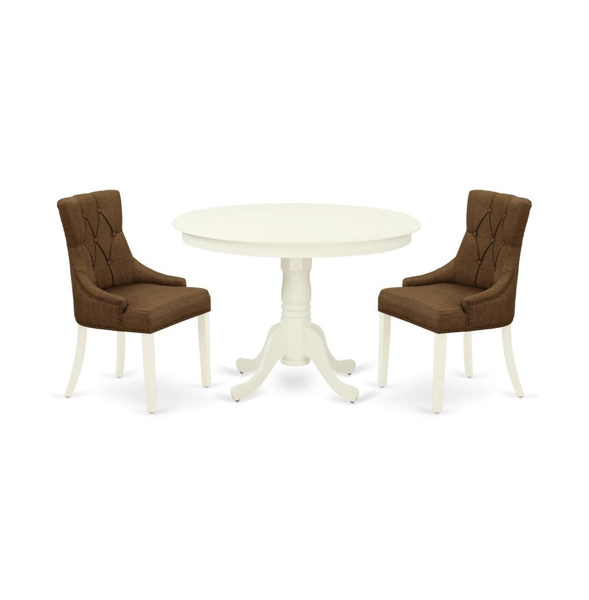 Click here for East West Furniture Dining Room Set Linen White -... prices