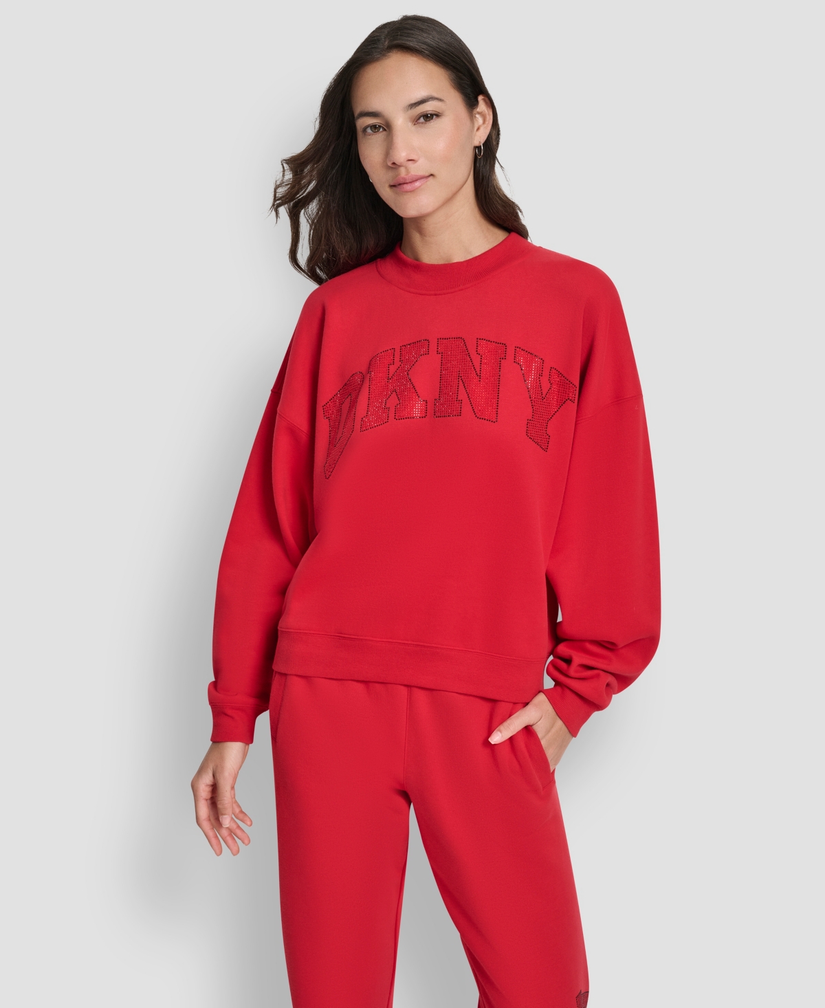 Click here for Dkny Womens Exploded Rhinestone Varsity Logo Sweat... prices