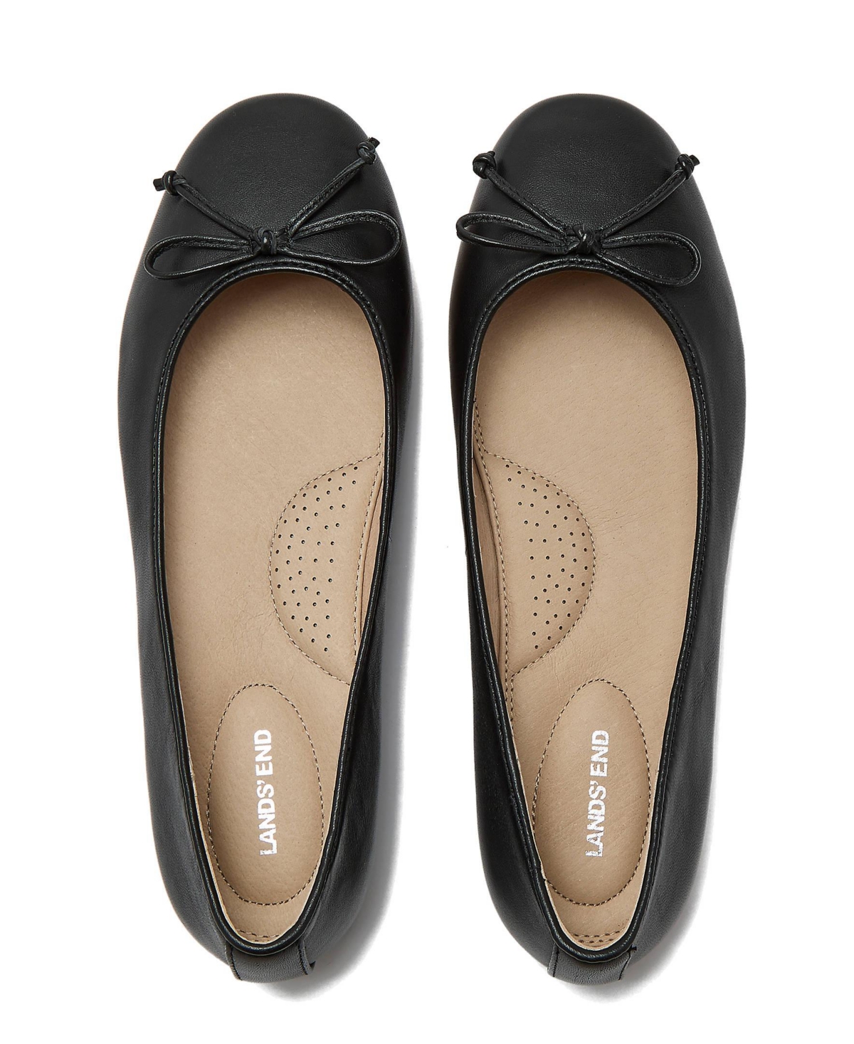 Click here for Lands End Womens Essential Leather Ballet Flats -... prices
