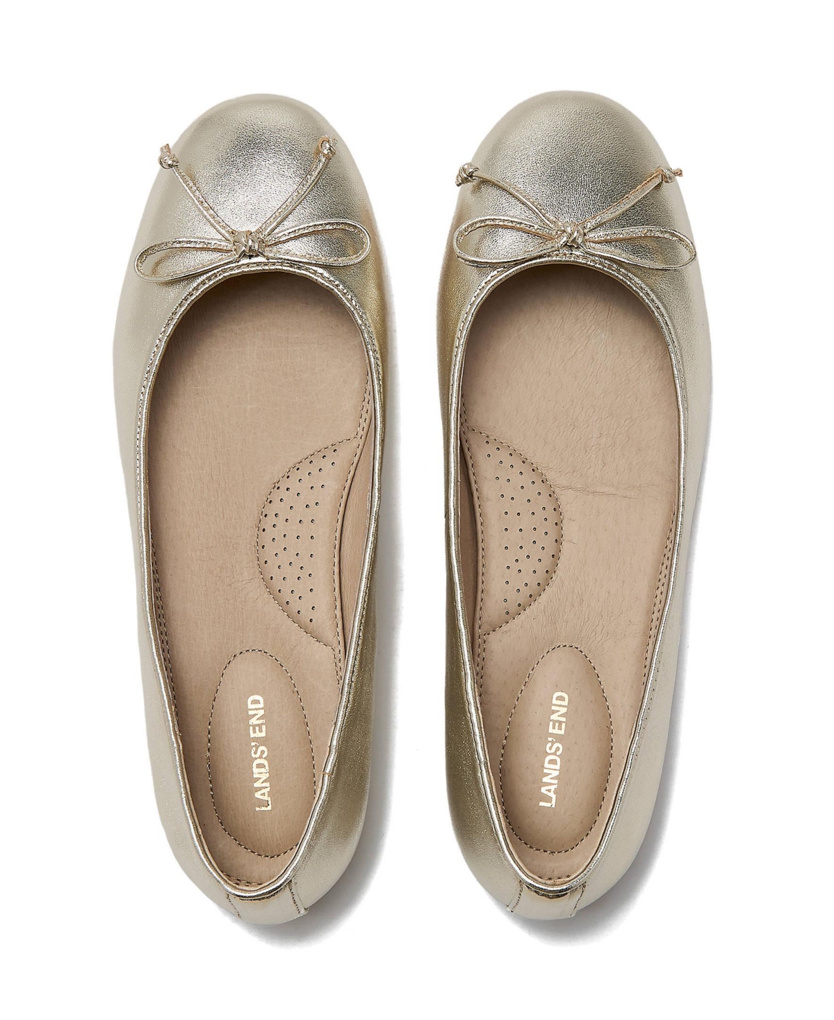 Click here for Lands End Womens Essential Leather Ballet Flats -... prices
