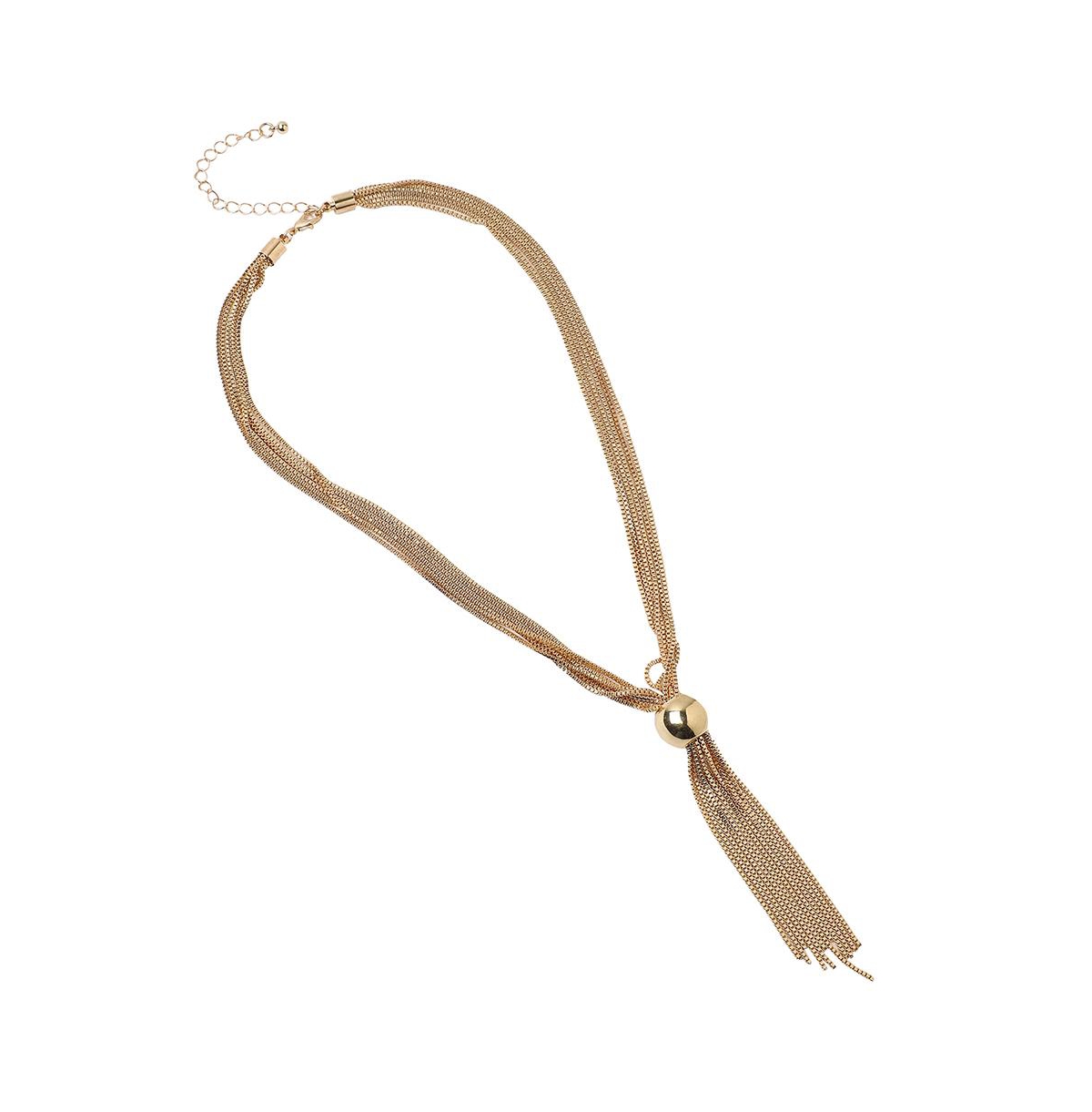 Click here for Sohi Womens The Ballchain Lariat Necklace - Gold prices