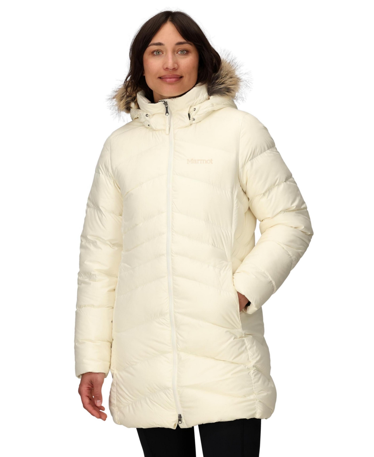 Click here for Marmot Womens Montreal Hooded Faux-Fur-Trim Coat -... prices