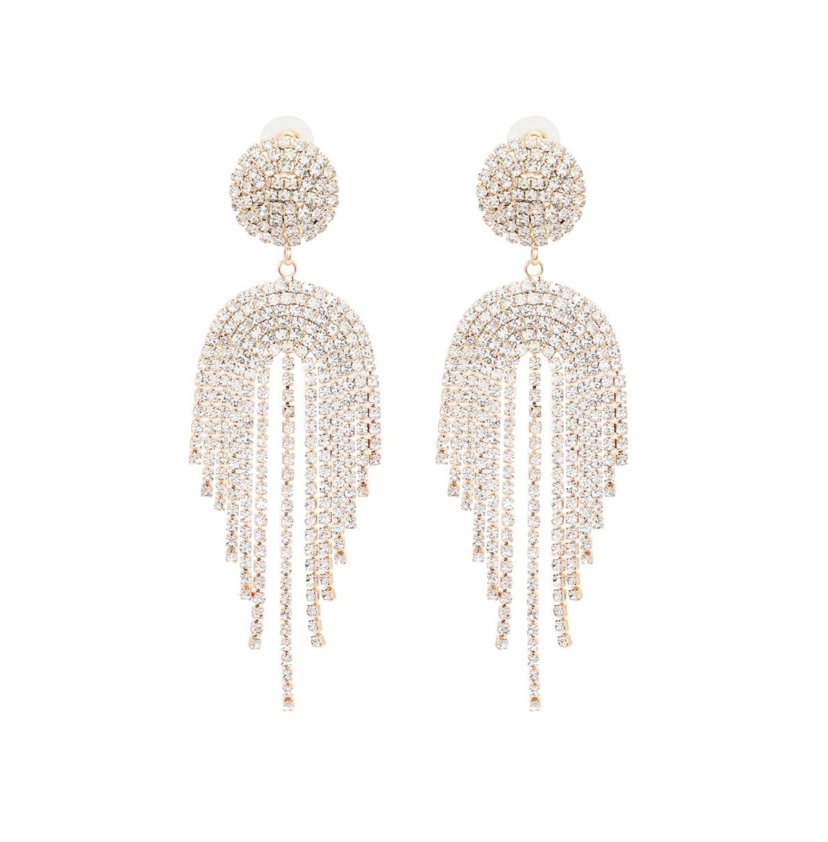 Click here for Sohi Womens Silver Bling Cluster Drop Earrings - S... prices