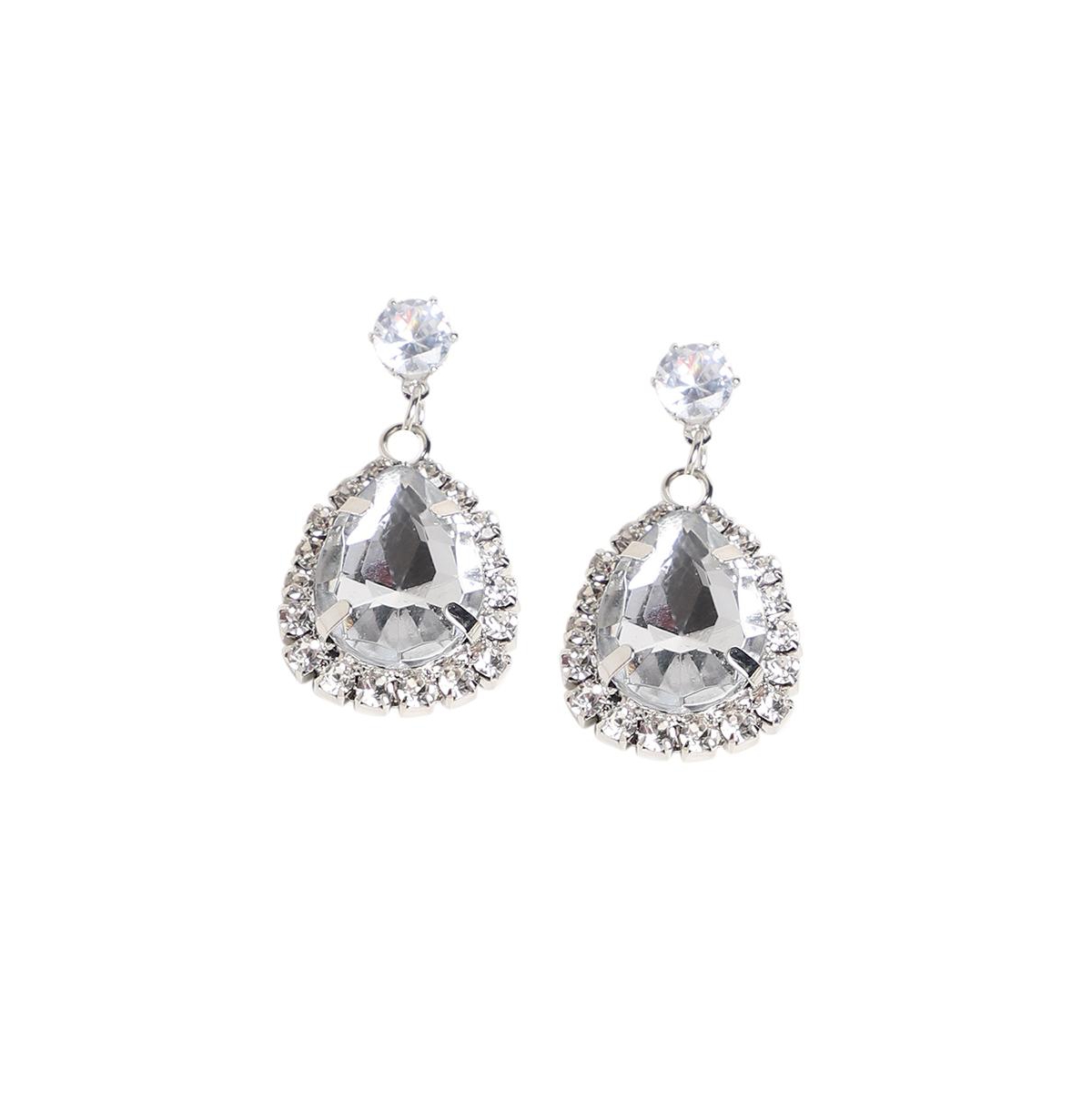 Click here for Sohi Womens Crystal Drop Earrings - Silver prices