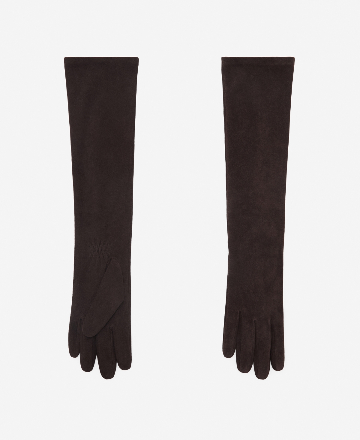 Click here for Mango Womens Long Suede Leather Gloves - Chocolate prices