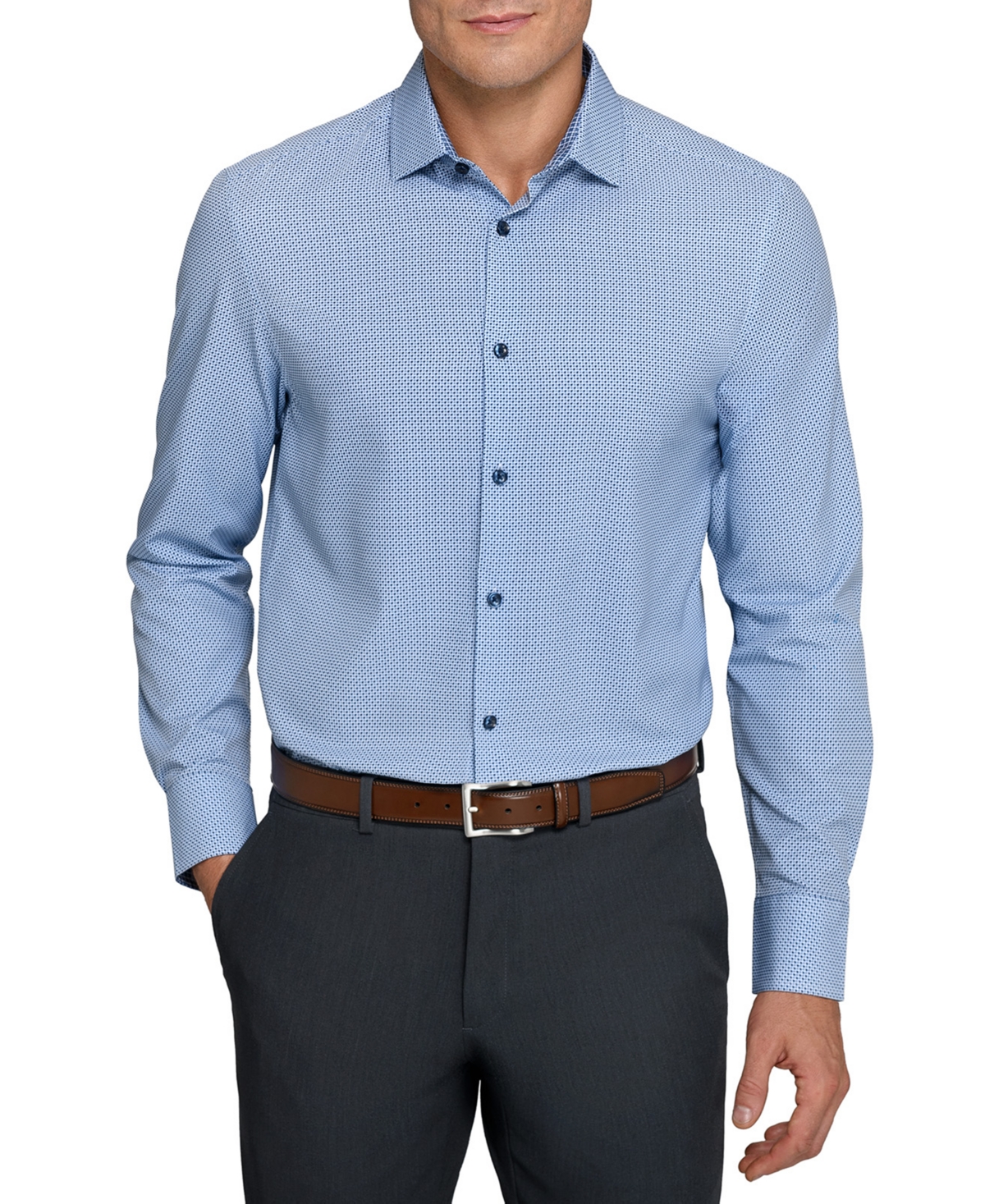 Click here for ConStruct Mens Spread Collar Plaid Dress Shirt - D... prices