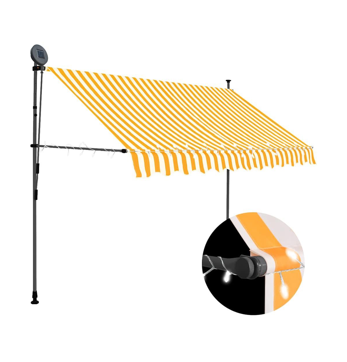 Click here for Retractable Awning White and Orange Polyester with... prices