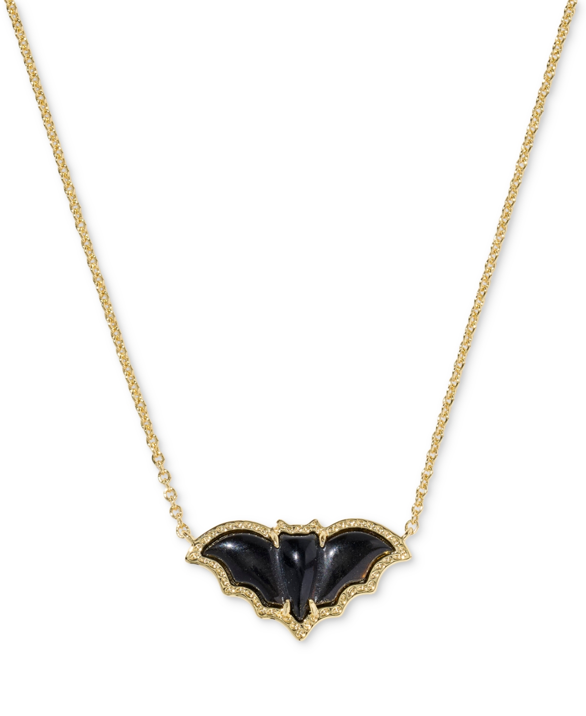 Click here for Kendra Scott Obsidian 14K Gold Over Brass Bat Pend... prices