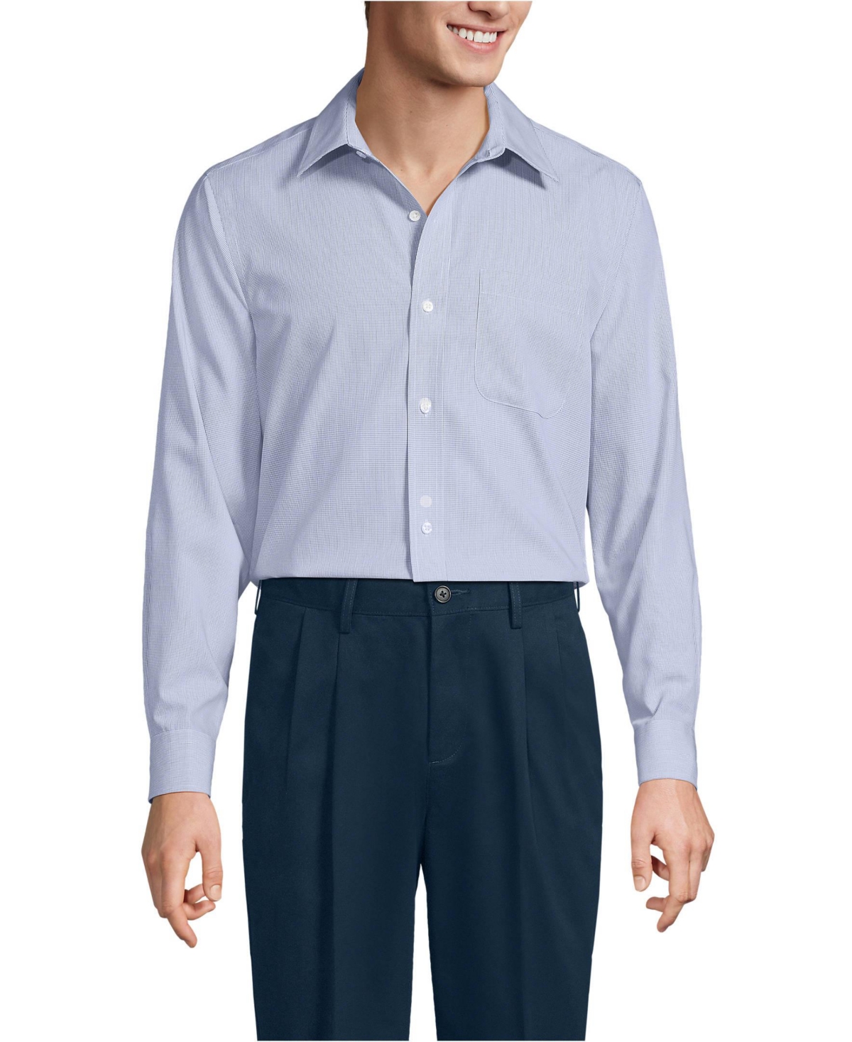 Click here for Lands End Mens Pattern No Iron Supima Pinpoint Str... prices